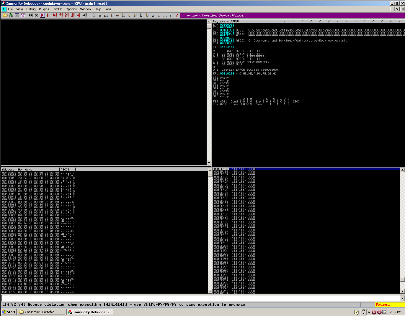 Coolplayer Portable 2192 Local Buffer Overflow Aslr Bypass 2 Windows Local Exploit